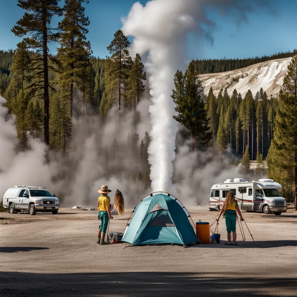 Bad camping location - By a geyser - AI Generated Artwork - NightCafe ...