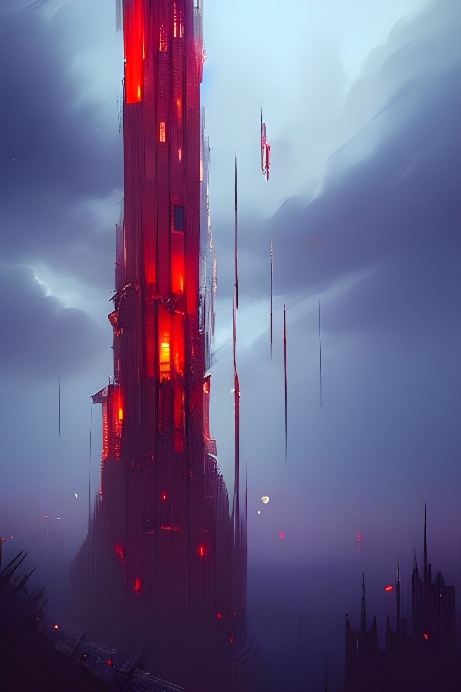 The Tower of Glass and Blood - AI Generated Artwork - NightCafe Creator