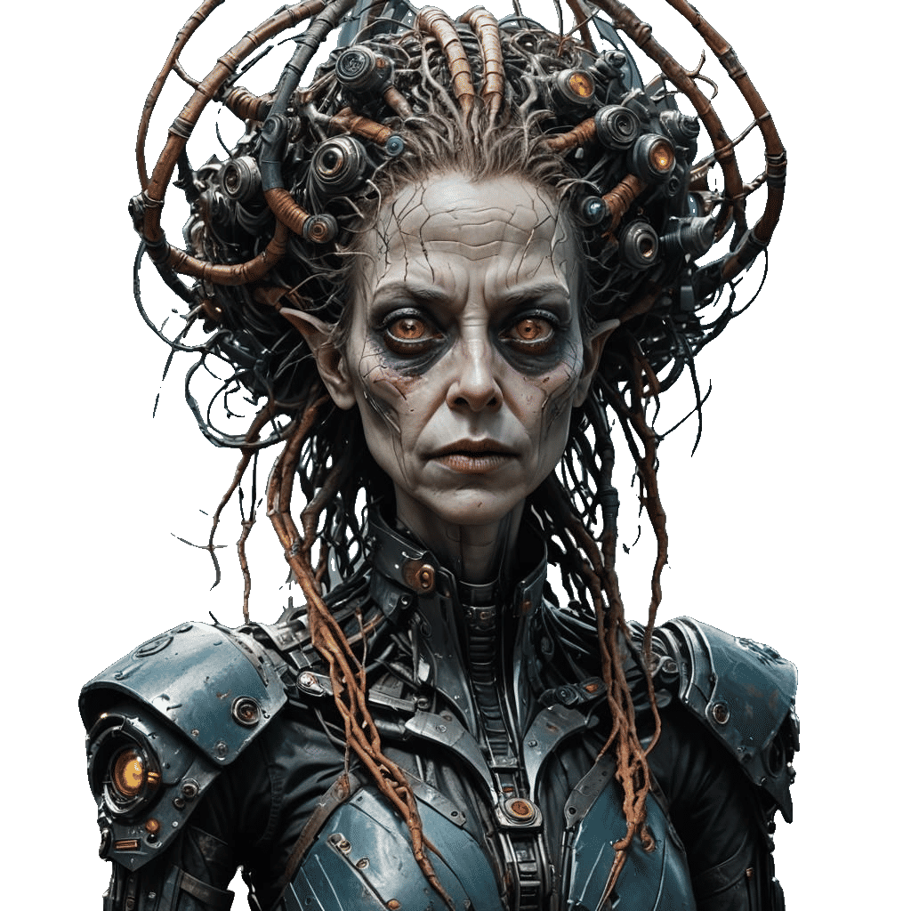Dystopian Alien Portrait in Dark Fantasy Style - AI Art