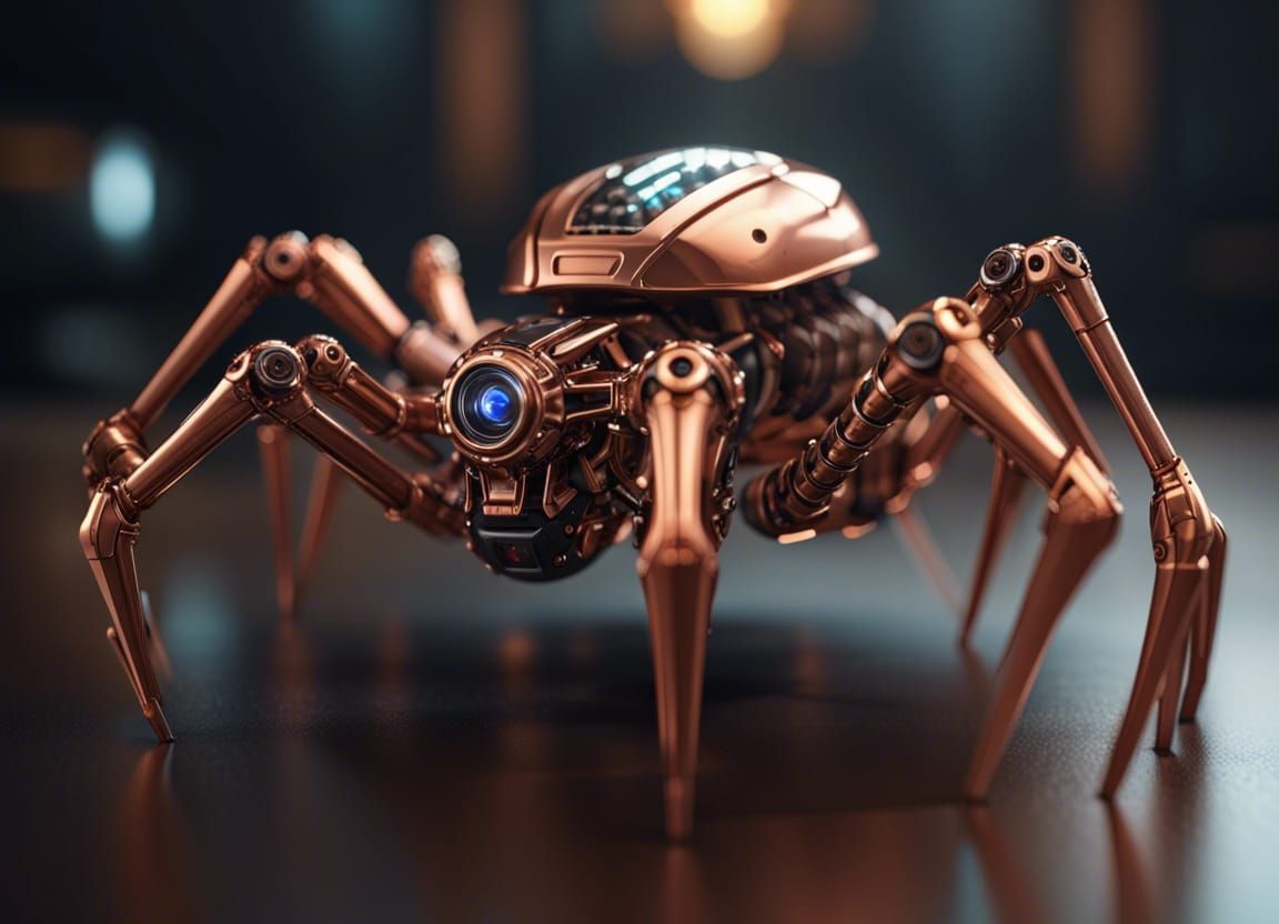 Copper Robot Spider - AI Generated Artwork - NightCafe Creator