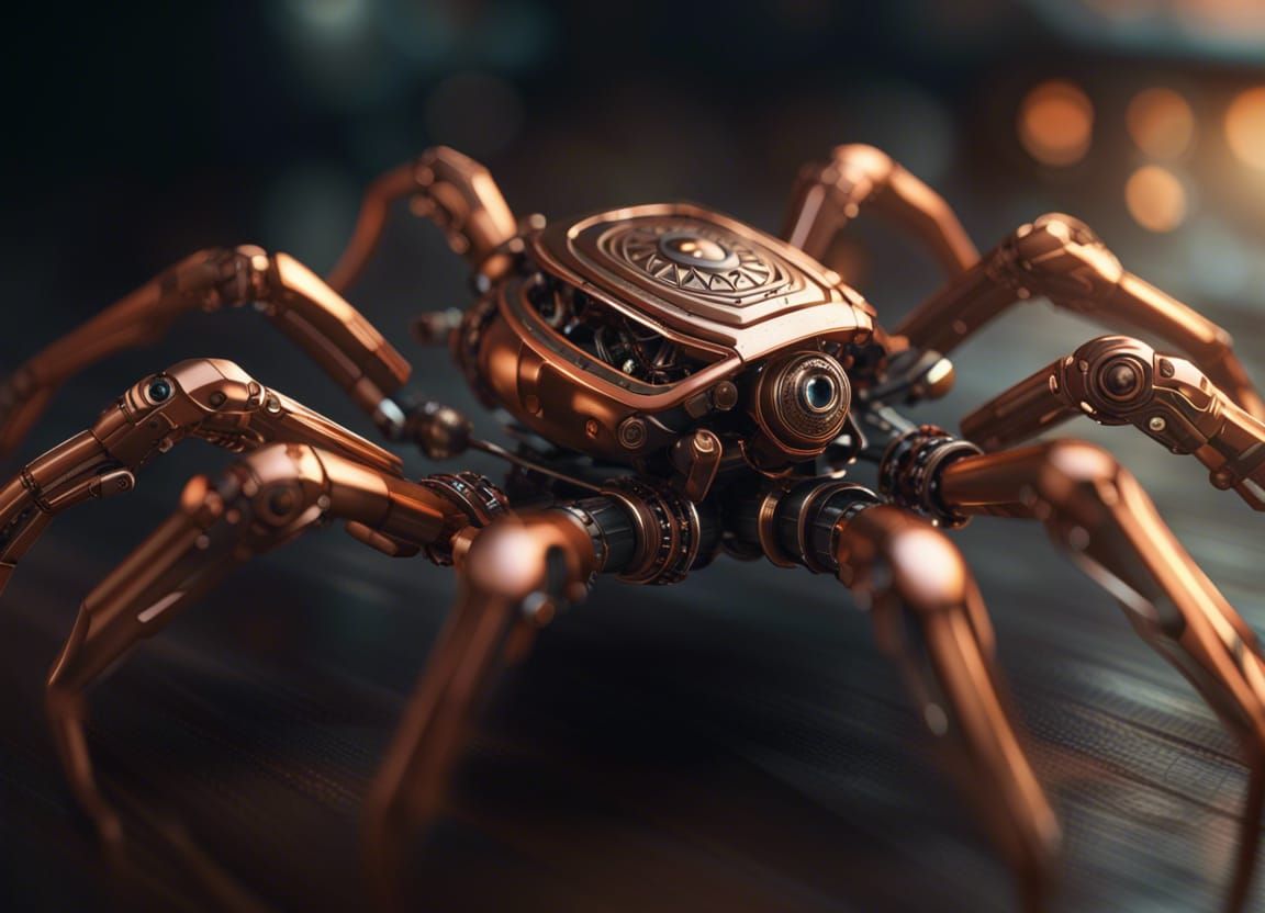 Copper Robot Spider - AI Generated Artwork - NightCafe Creator