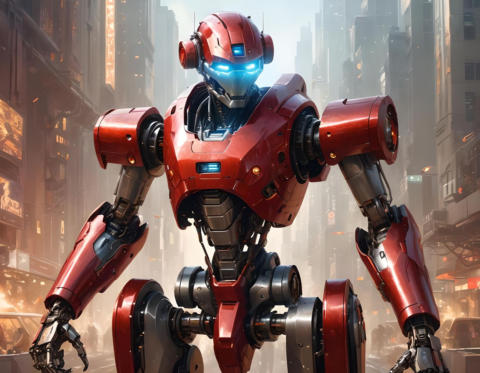 Red sheen android - AI Generated Artwork - NightCafe Creator