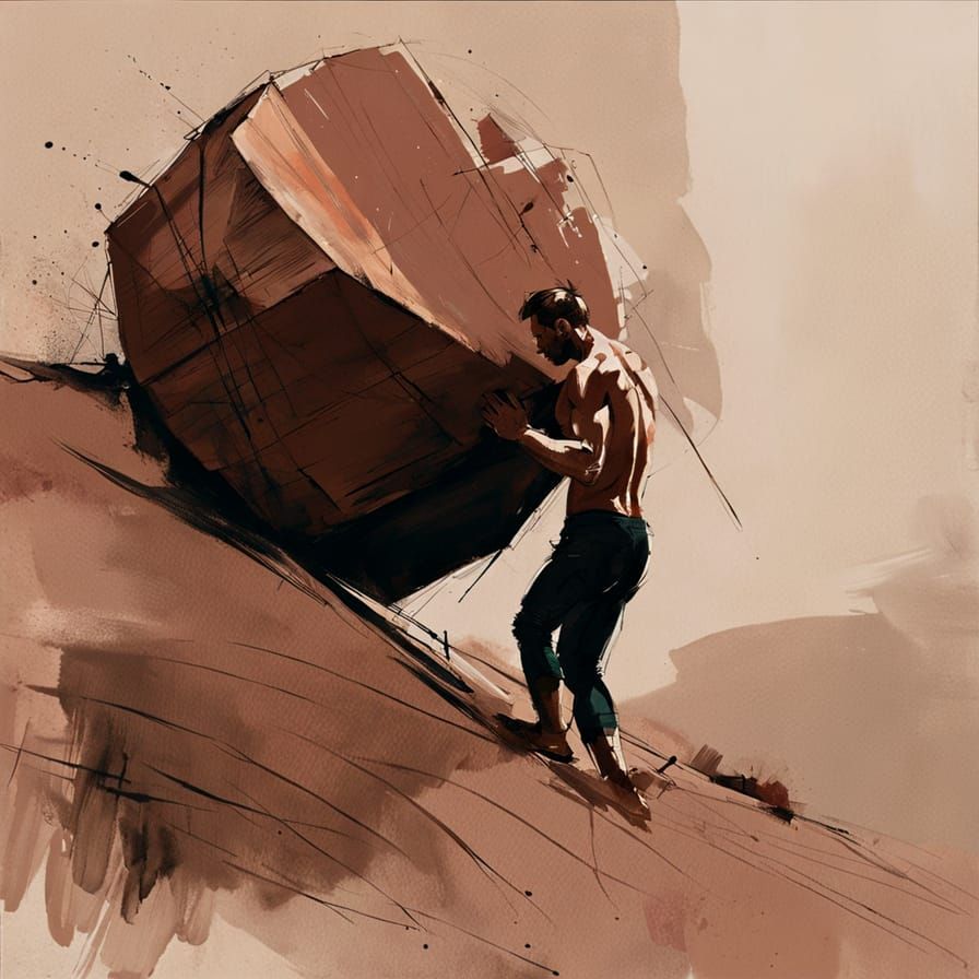 Curse Of Sisyphus - AI Generated Artwork - NightCafe Creator