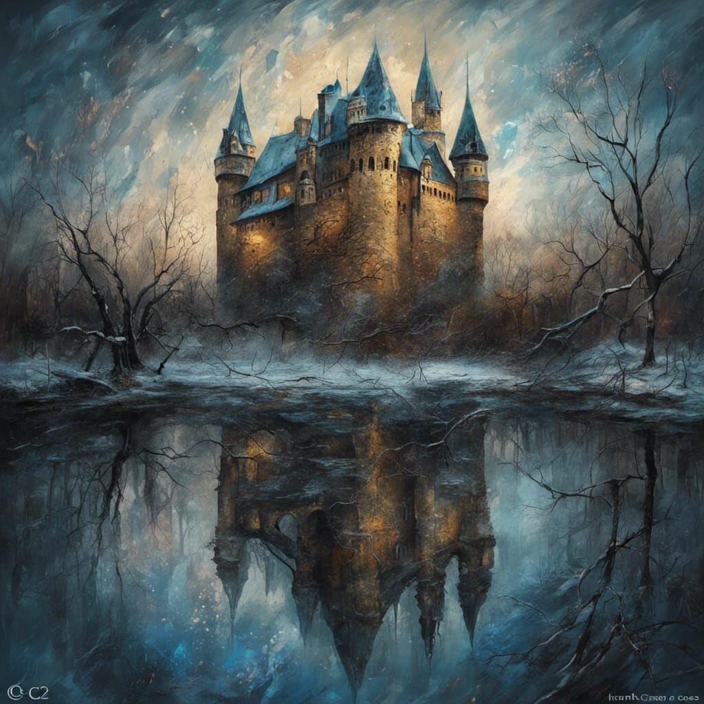My heart is cold as my home the castle, By Ionut Caros and c215 - AI ...