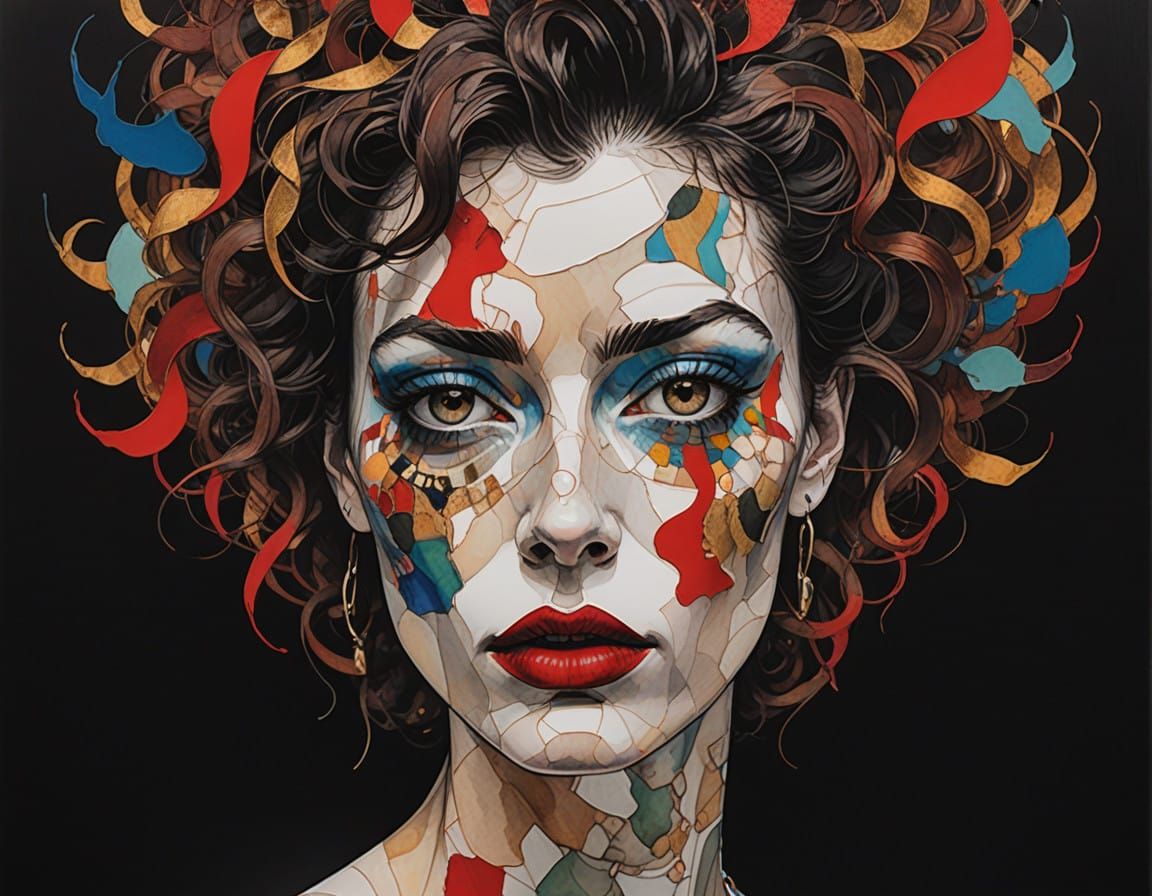 Ethereal Lilith in Bold, Artistic Pen and Ink - AI Art