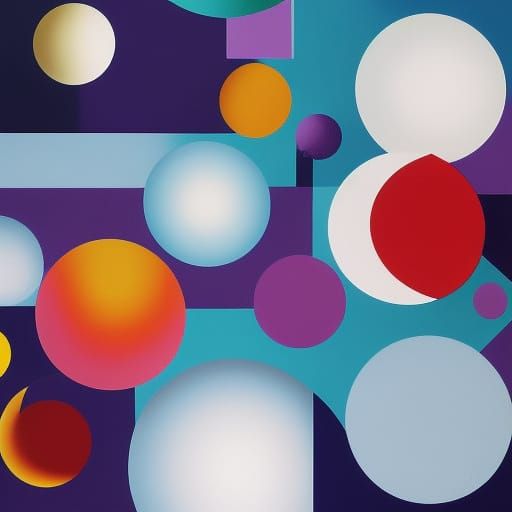 The Planets - geometric abstract art - AI Generated Artwork - NightCafe ...