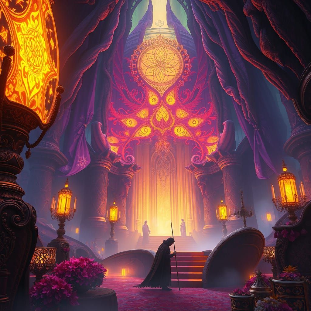 Ethereal Dark Fantasy Realm Unveiled in Opulent Ar... - AI Art