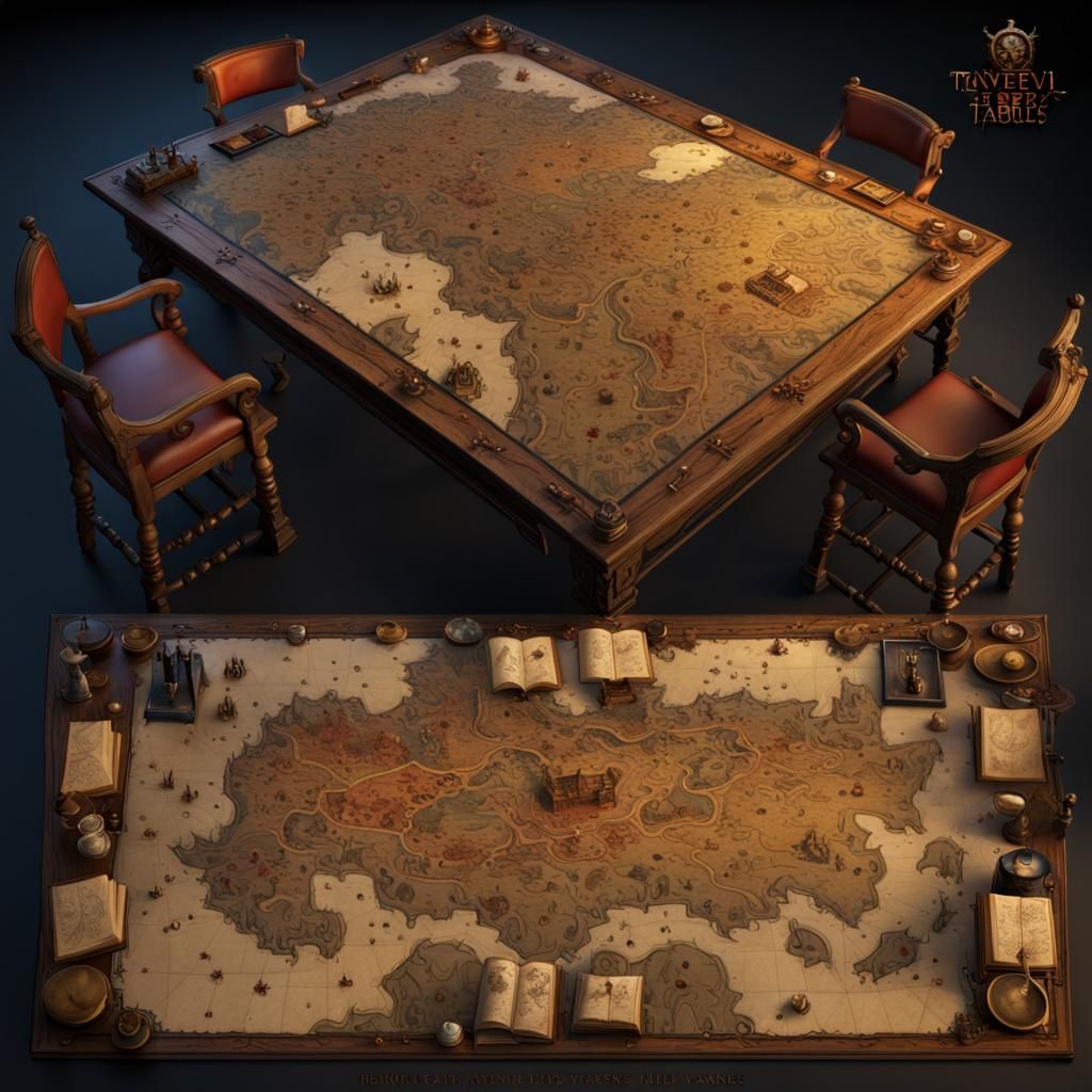 map on mid-evil tavern table, mid-evil map is of the eight level of ...