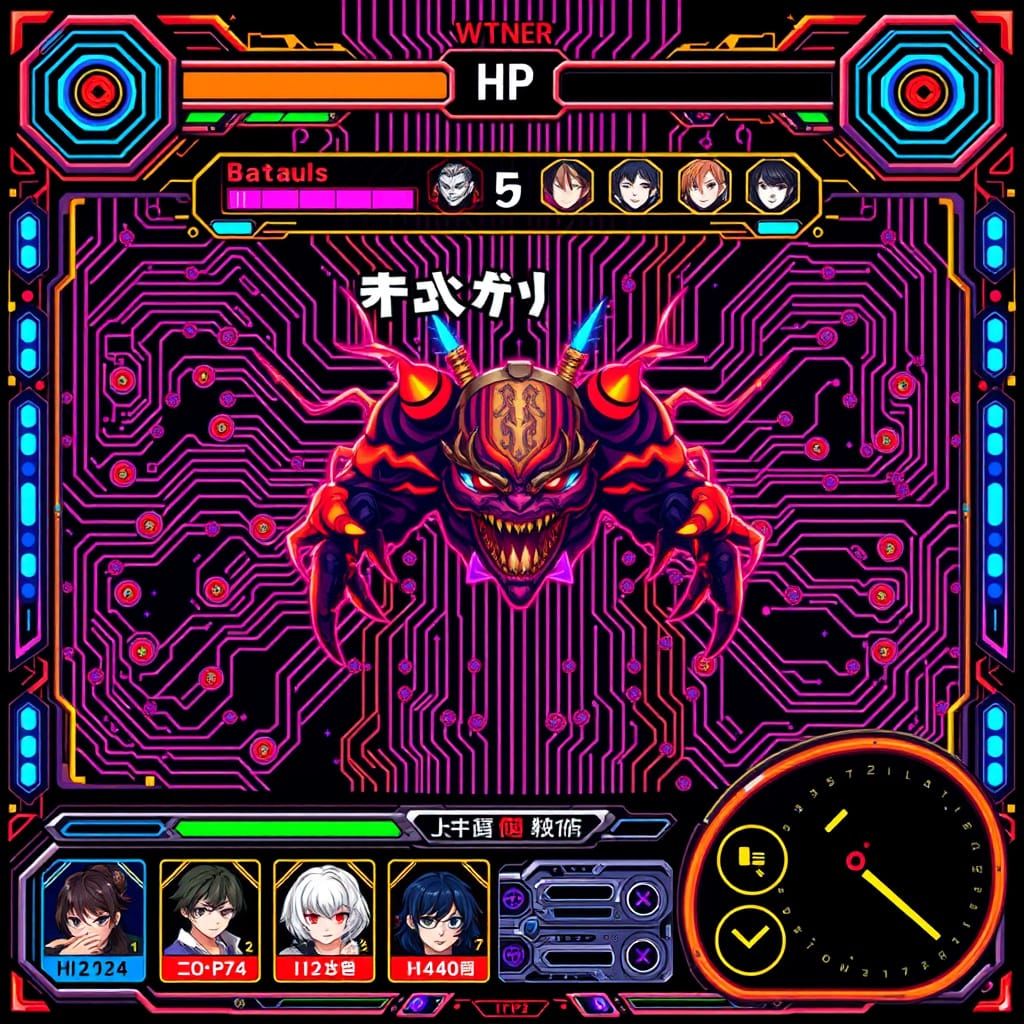 Epic JRPG Battle Screen Blends Ancient Magic with ... - AI Art