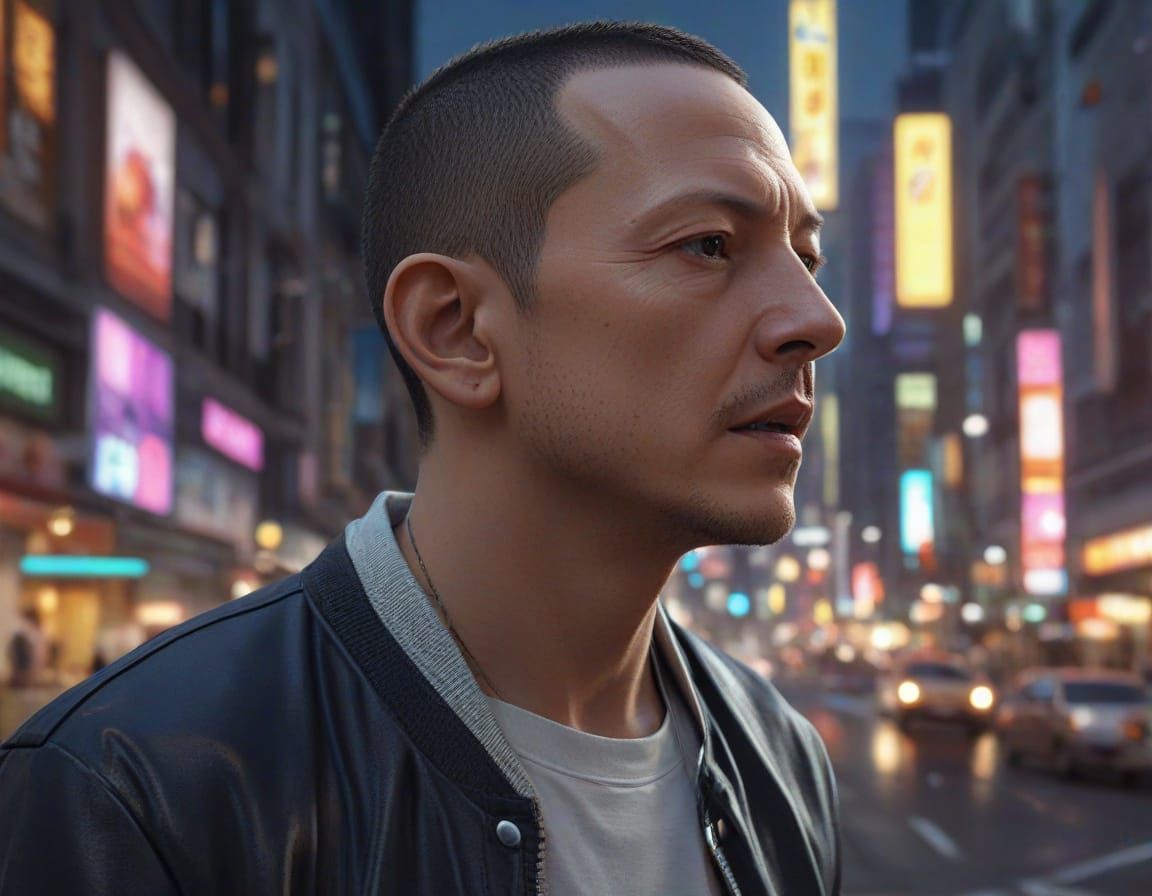 Realistic Anime Portrait of Chester Bennington Sin... - AI Art