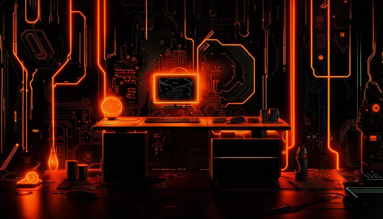 A desktop wallpaper with Super high tech cyberpunk cyborg bioorganic ...