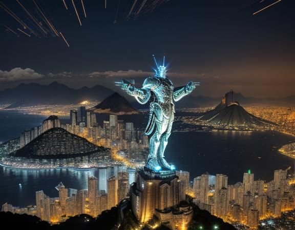 Rio De Janeiro – Brazil, Calcutron the Redeemer - AI Generated Artwork ...