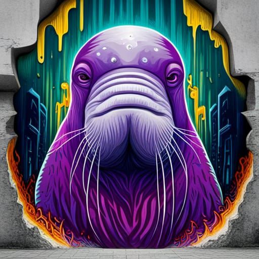 purple and violet walrus - AI Generated Artwork - NightCafe Creator