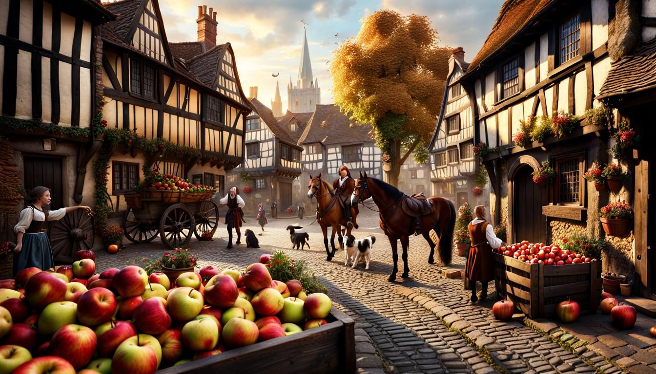 Tudor Village - AI Generated Artwork - NightCafe Creator