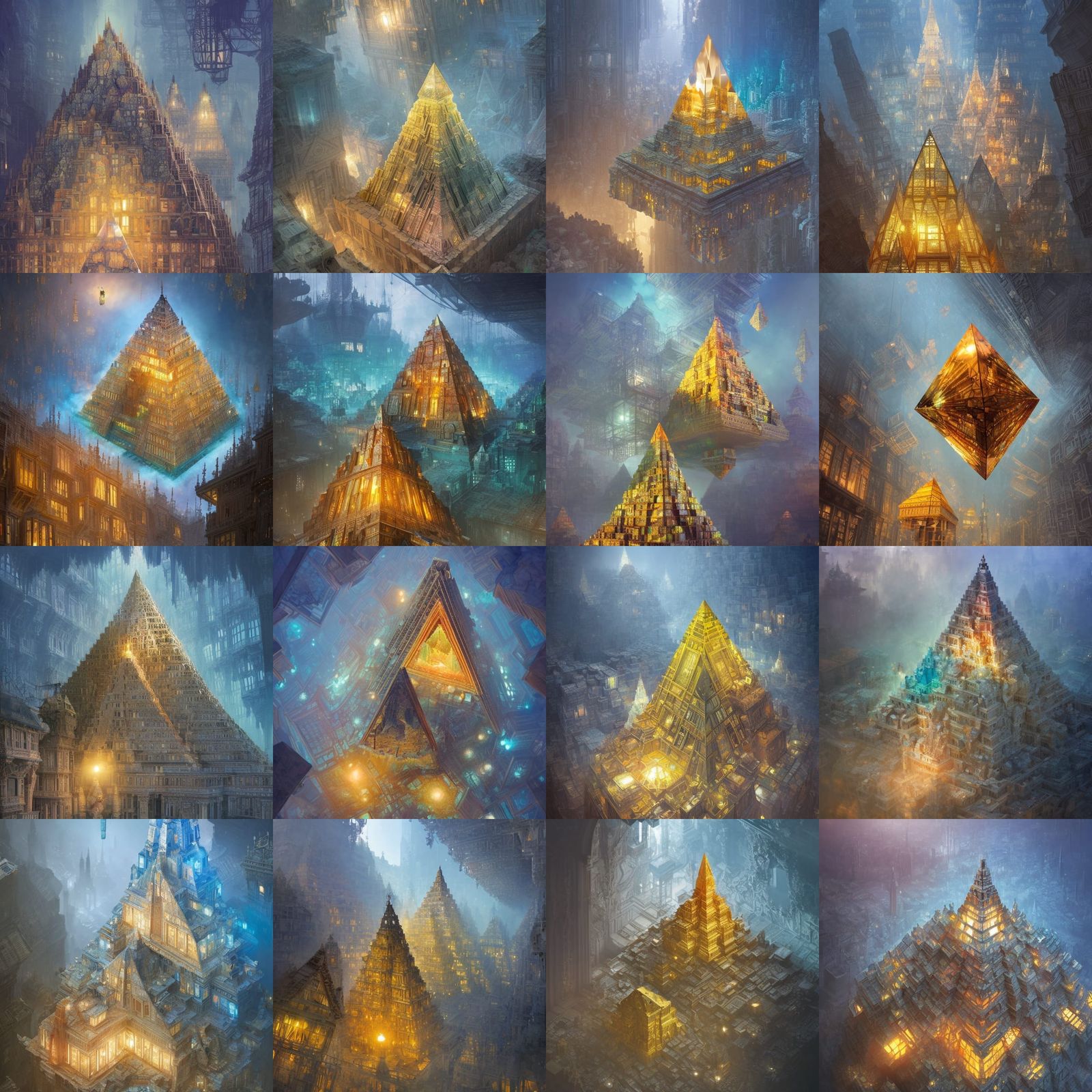 Fractal Pyramid - AI Generated Artwork - NightCafe Creator