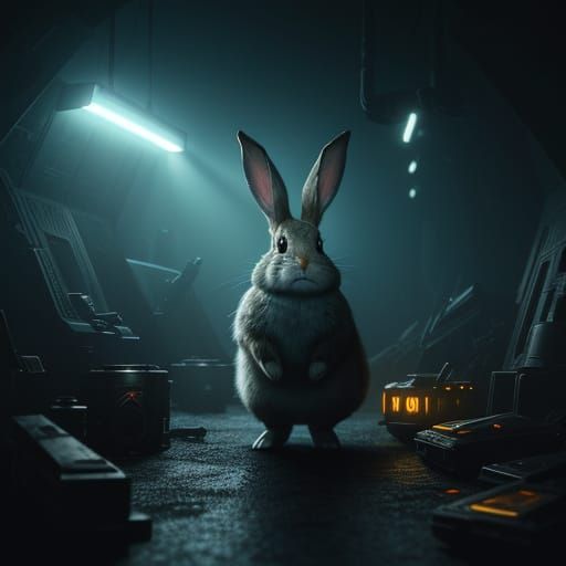 Rabbit Agent in Hyper-Realistic Secret Lair - AI Art