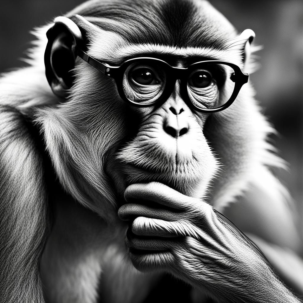 Thinking Monkey - AI Generated Artwork - NightCafe Creator
