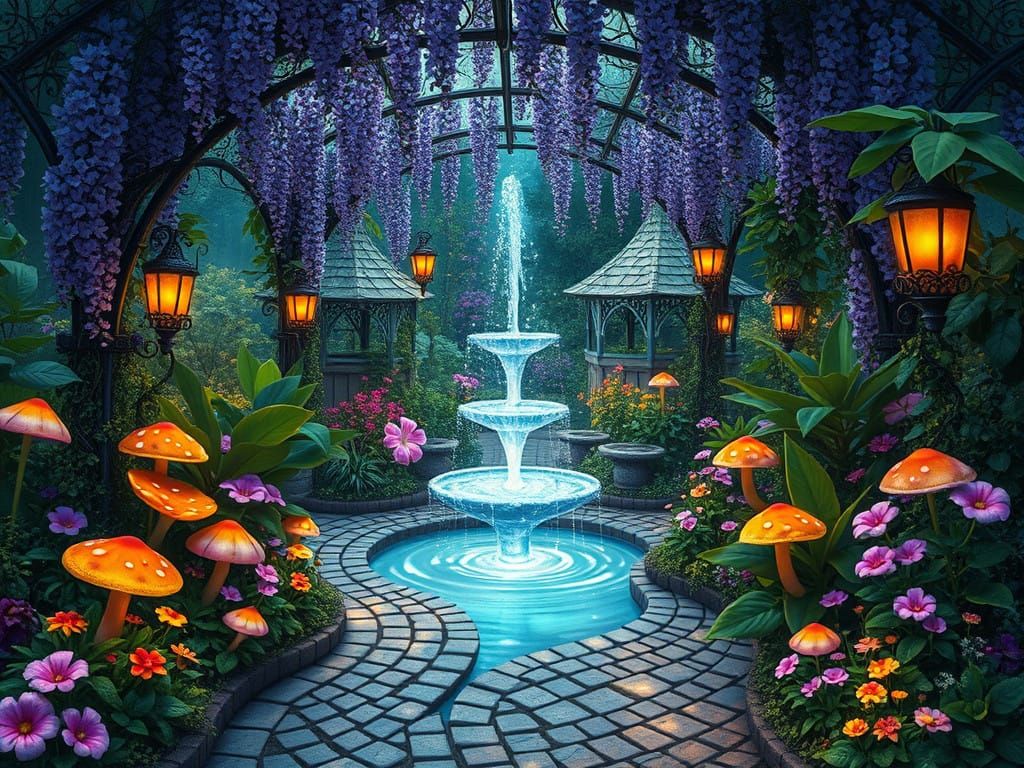 Magical secret garden - Dreamlike Secret Garden in Whimsical...