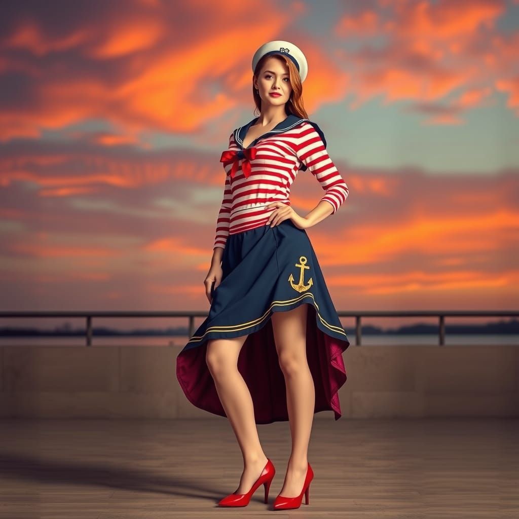 Sailor Lady Costume - AI Generated Artwork - NightCafe Creator