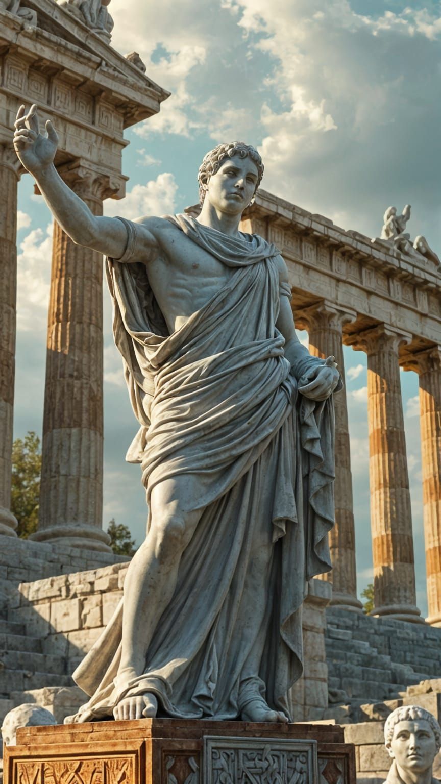 Greek-Roman Statue - Epic Greek-Roman Marble Statue in Dram...