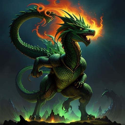 Trogdor. - Majestic Green Dragon Wields Power in Fiery Fanta...
