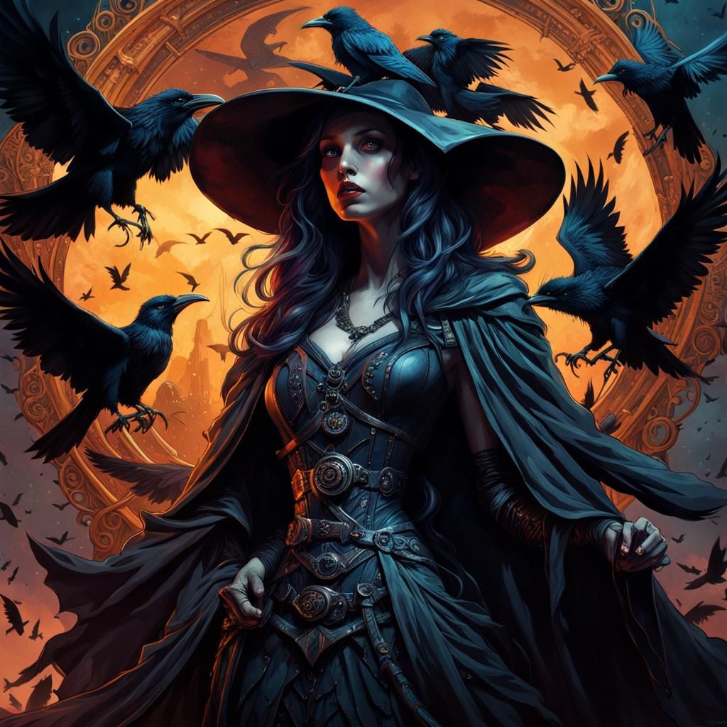Raven Witch - AI Generated Artwork - NightCafe Creator