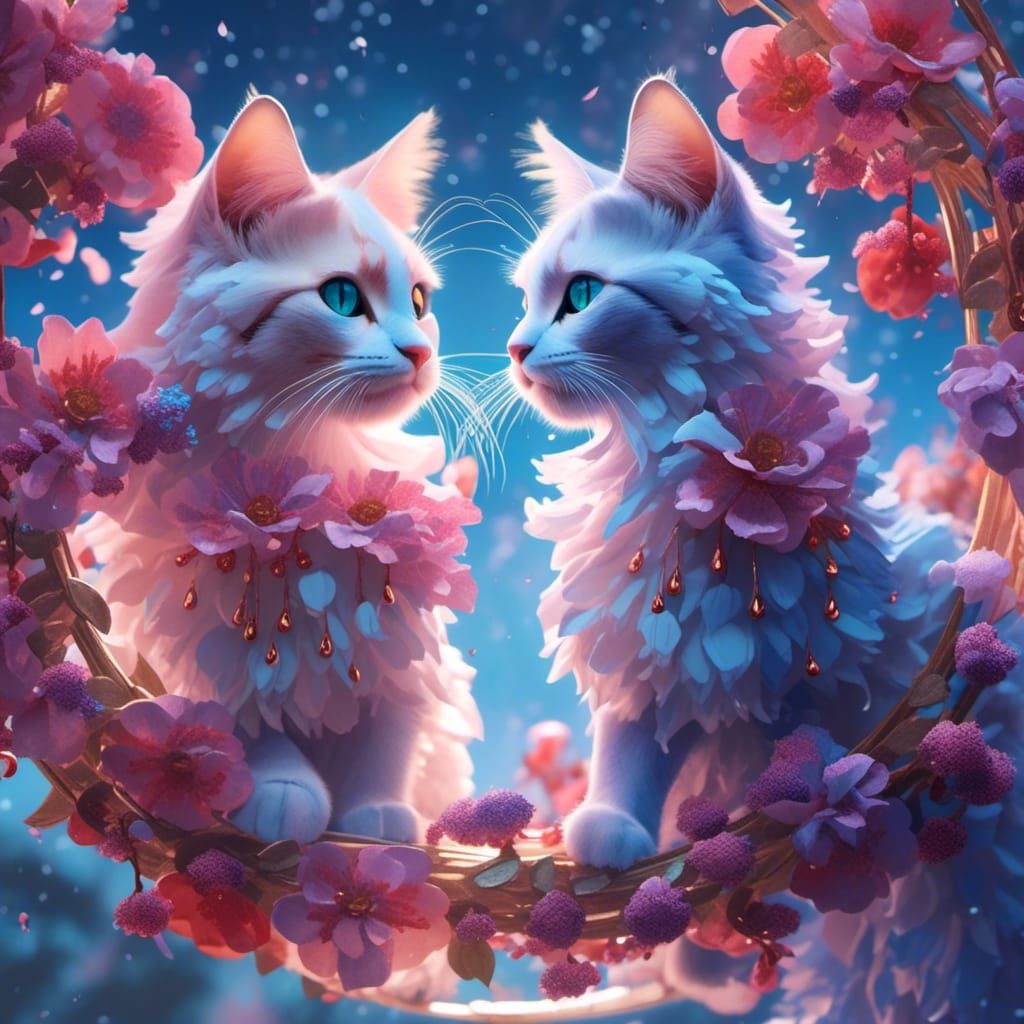 Cats dancing under a moonlit sky - AI Generated Artwork - NightCafe Creator