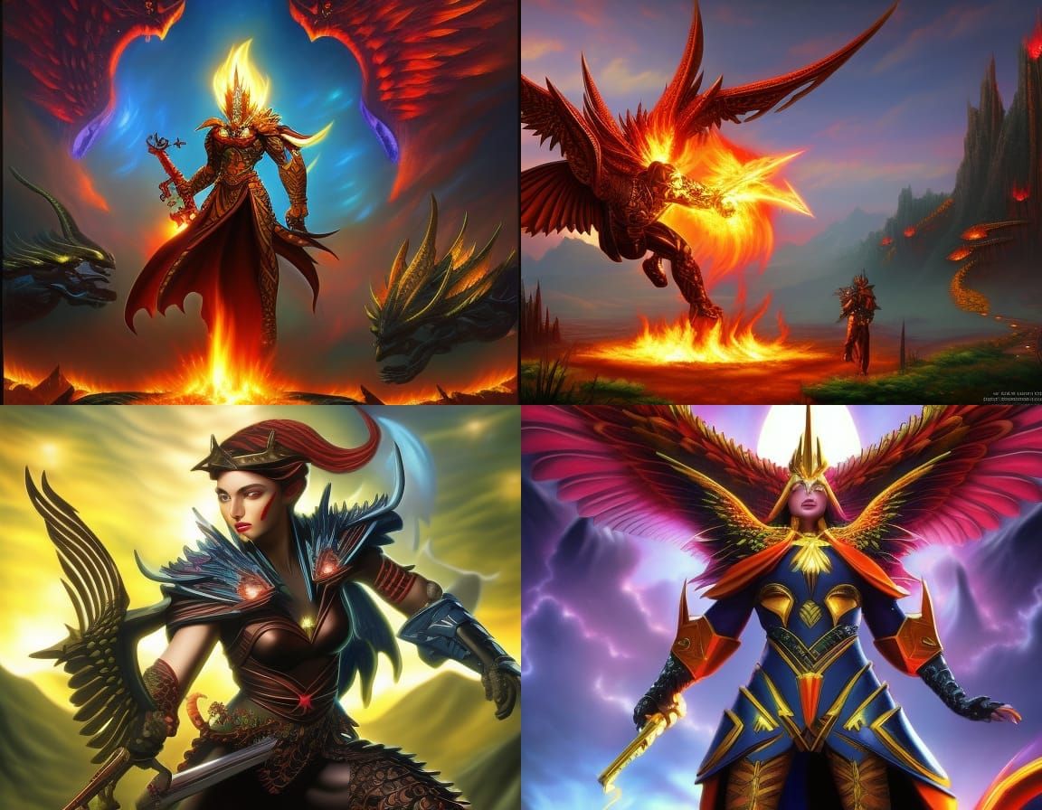 A Phenix made out of fire flying midheaven - AI Generated Artwork ...