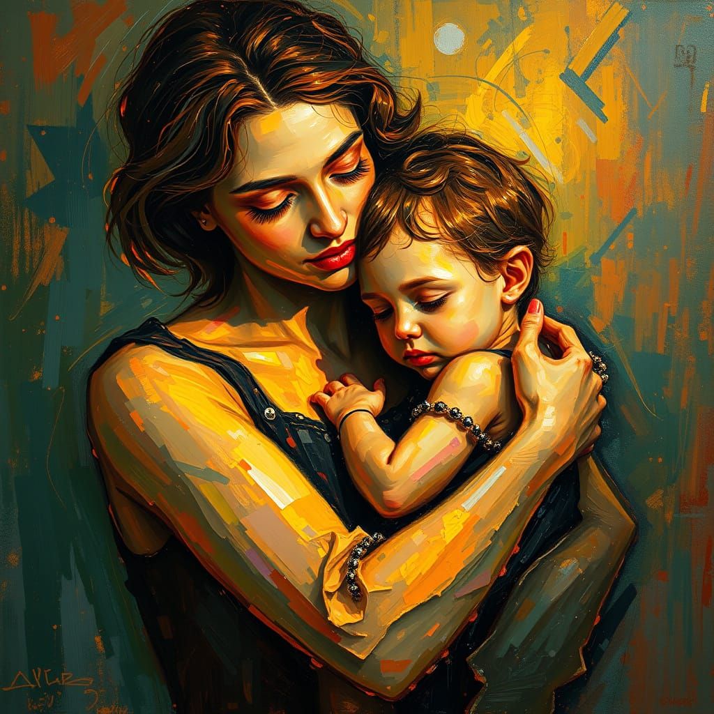 mother and child love - Mother and Child in Neo-Impression...
