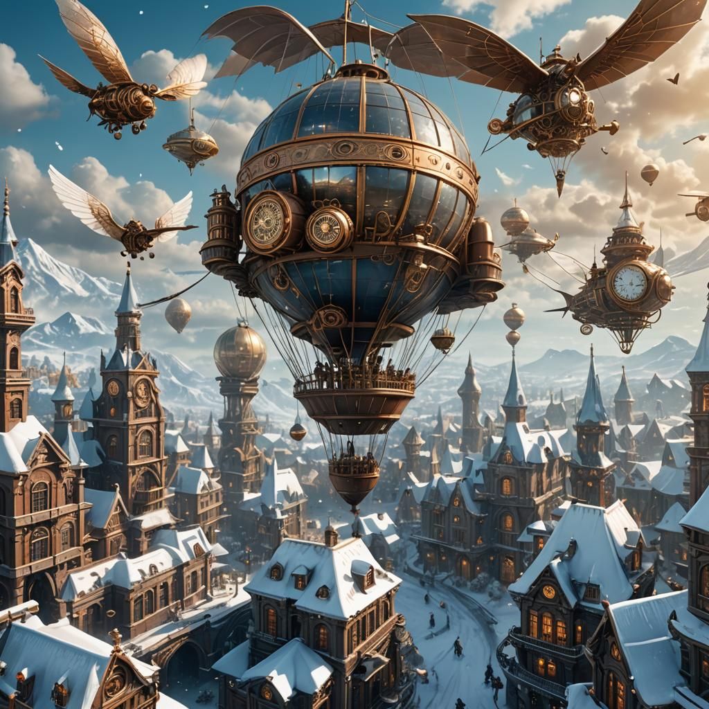 Steampunk Airships 3 - AI Generated Artwork - NightCafe Creator