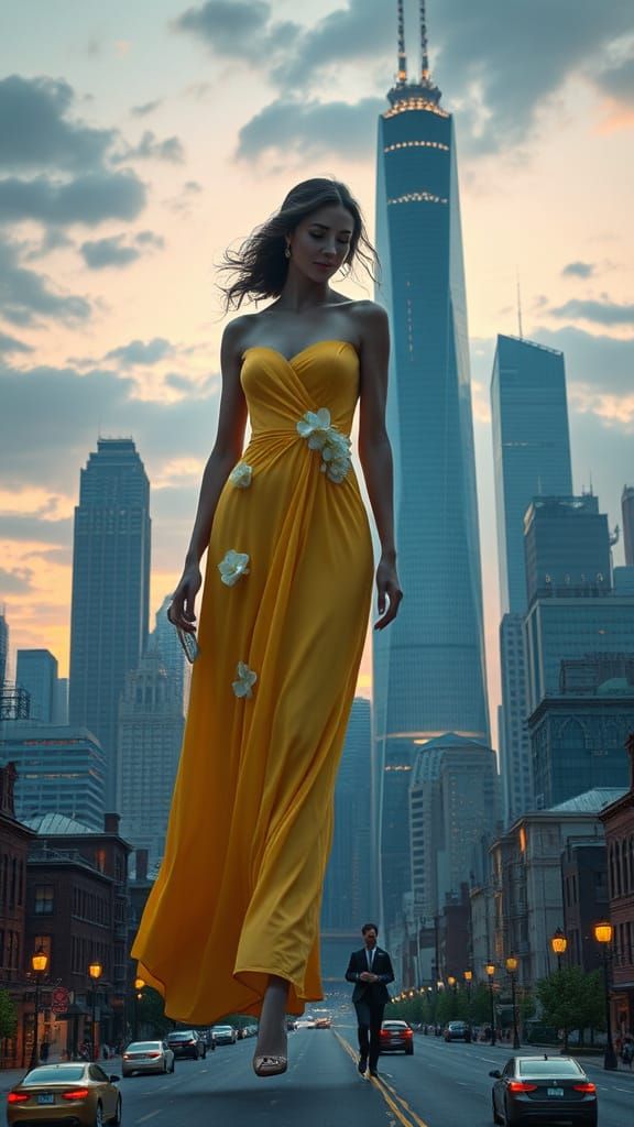 Giantess Woman on a date - Colossal Goddess in Whimsical Me...