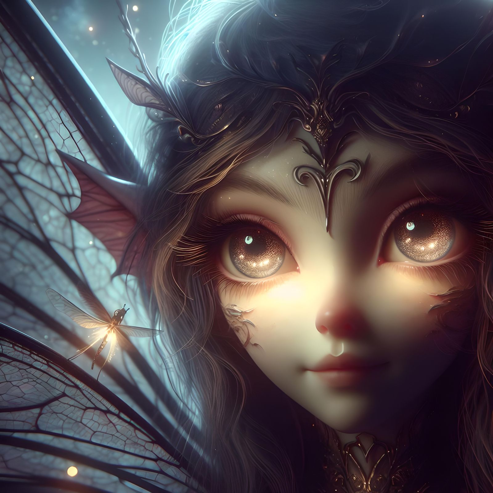 The Bat Fairy with Stars in Her Eyes - AI Generated Artwork - NightCafe ...