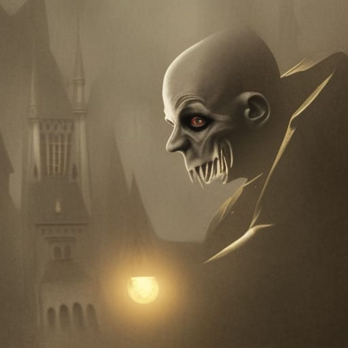 Nosferatu vampire, count Orlok, realistic, portrait, dark, dangerous ...