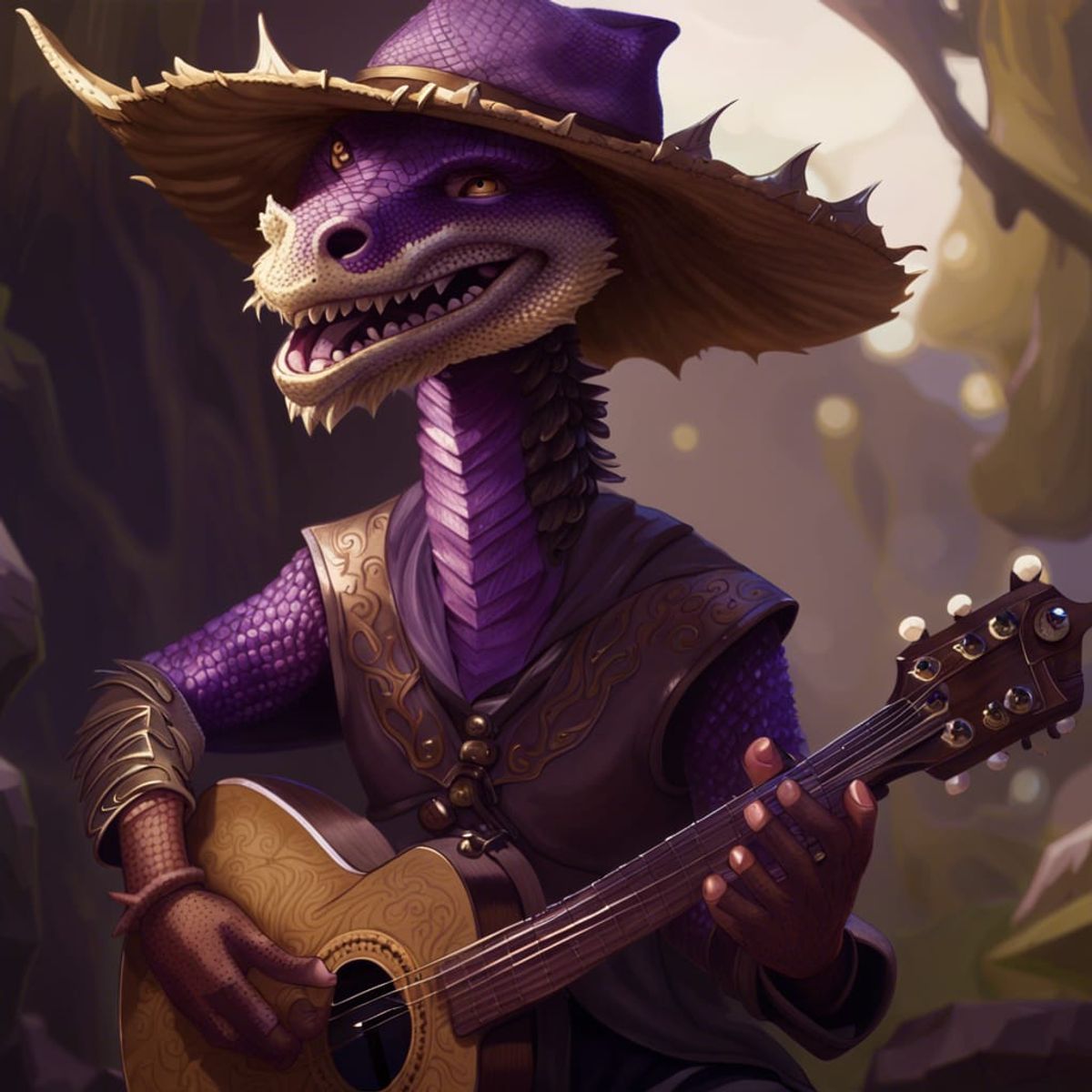 Spirit the Dragonborn Bard - AI Generated Artwork - NightCafe Creator