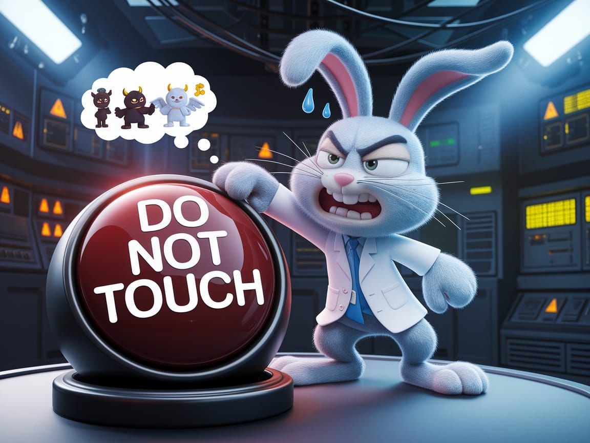 Quirky Rabbit Frozen at the Threshold of a Cosmic ... - AI Art