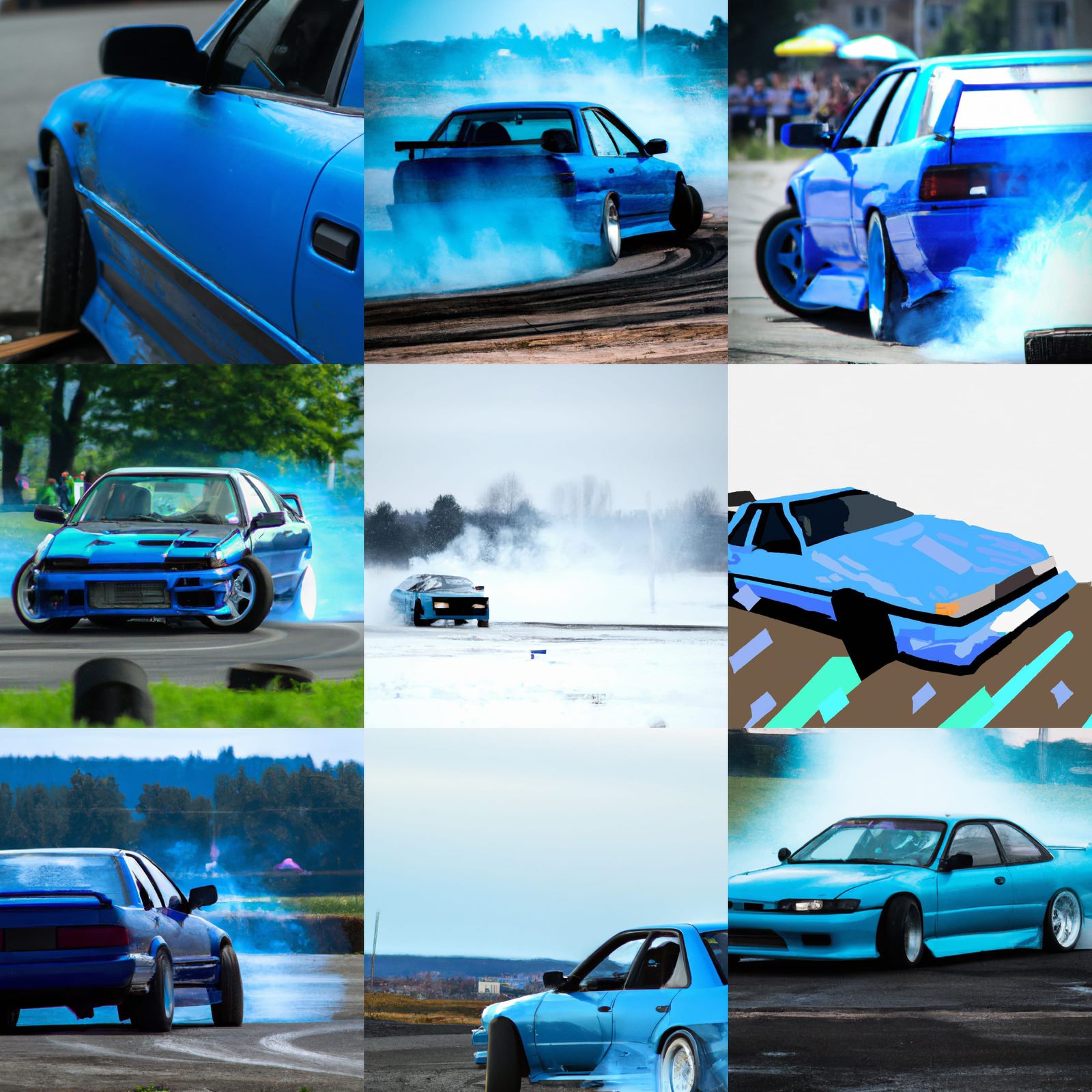 blue drift car - AI Generated Artwork - NightCafe Creator