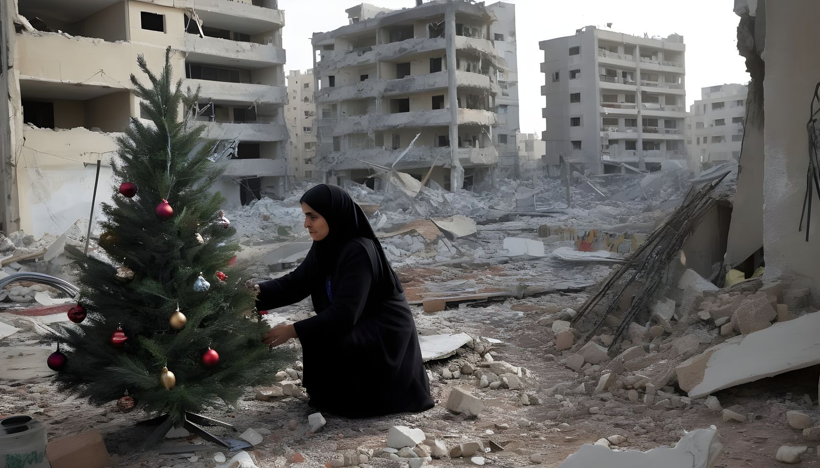 Christmas in Gaza - A Christmas Scene in a War-Torn Middle E...