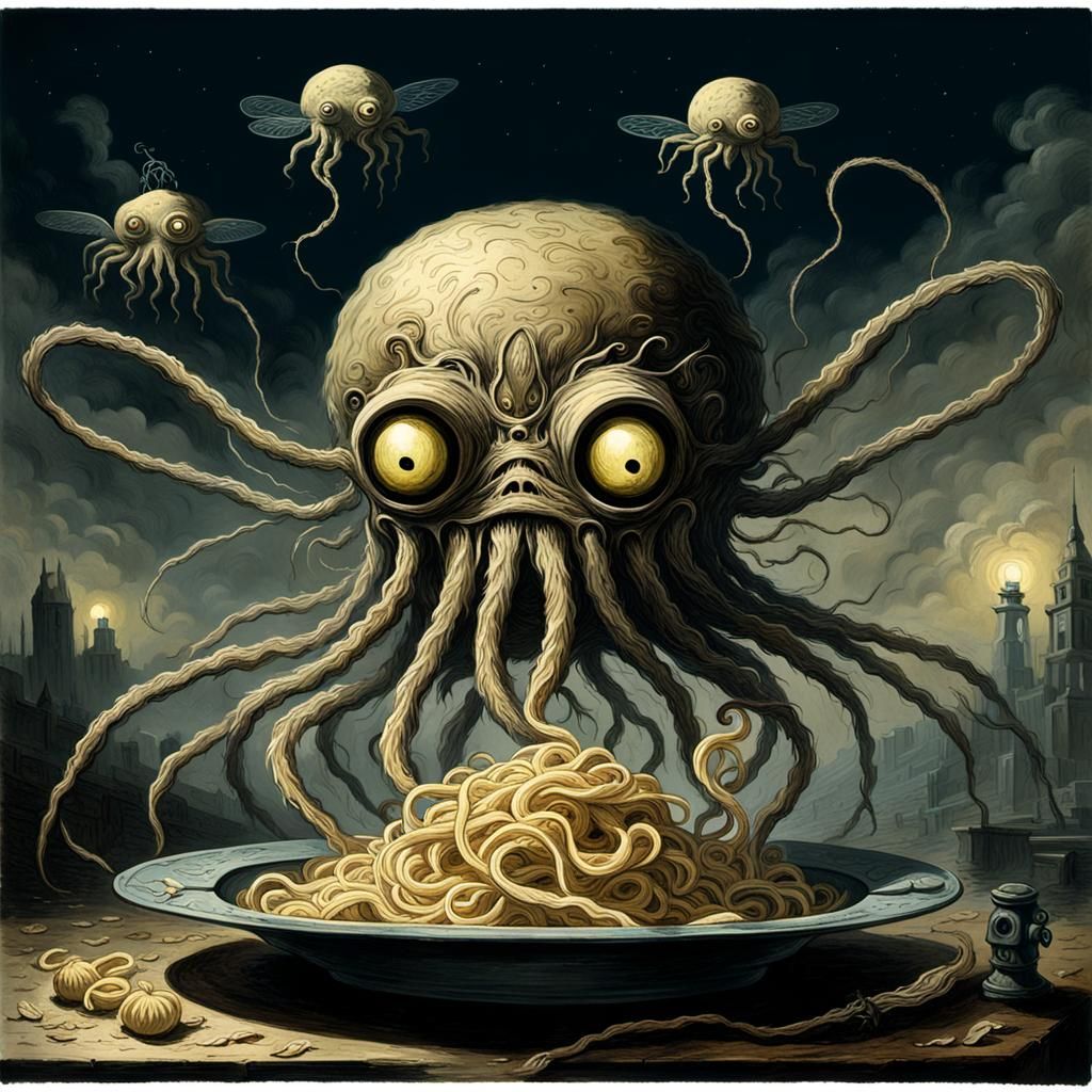 flying spaghetti monster - AI Generated Artwork - NightCafe Creator