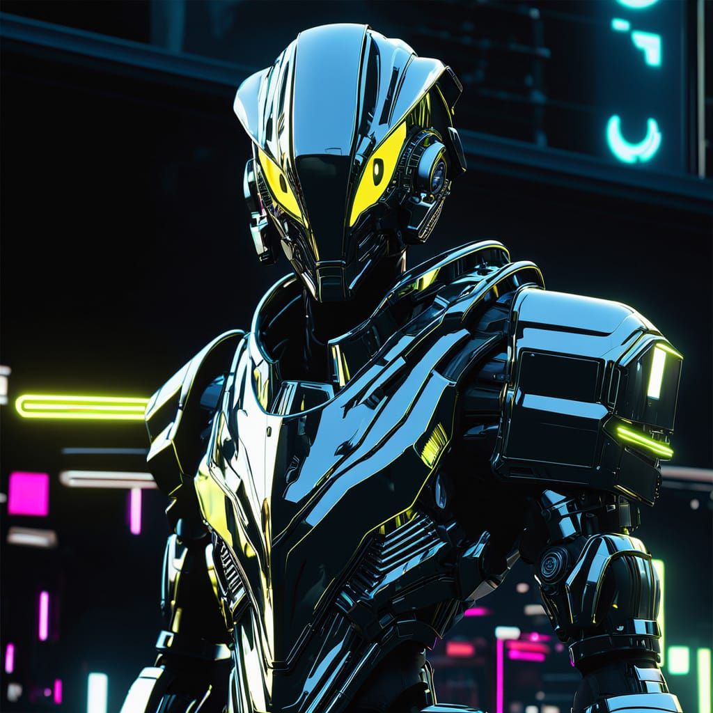 Sci-Fi Alien Soldier in Cyberpunk Armor - AI Art