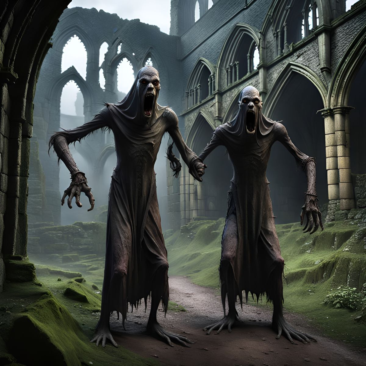 GOTHIC ABBEY GHOULS - AI Generated Artwork - NightCafe Creator