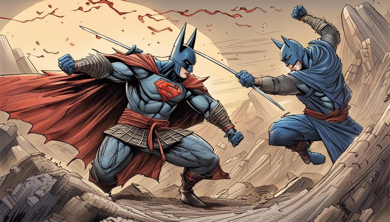 Samurai Super-Batmans Epic fight scene - AI Generated Artwork ...