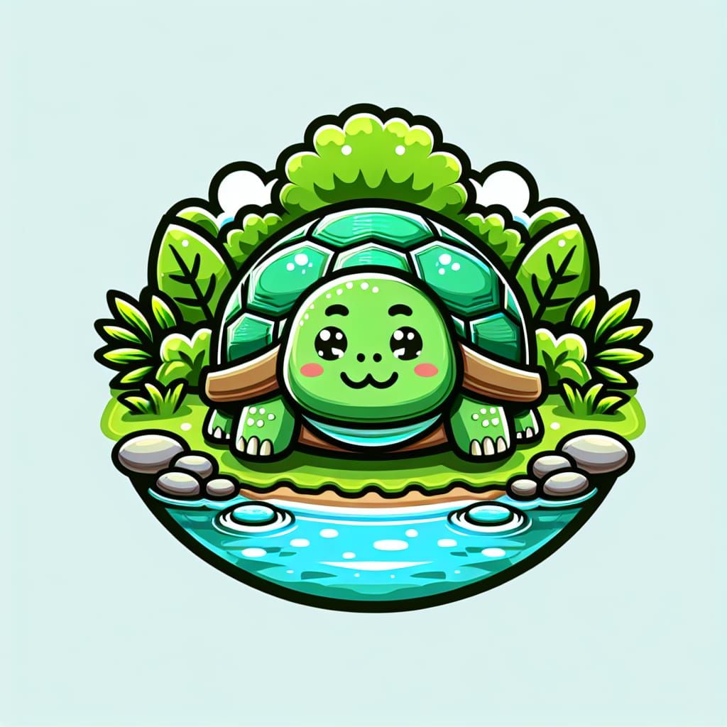 cartoon design of small turtle - AI Generated Artwork - NightCafe Creator
