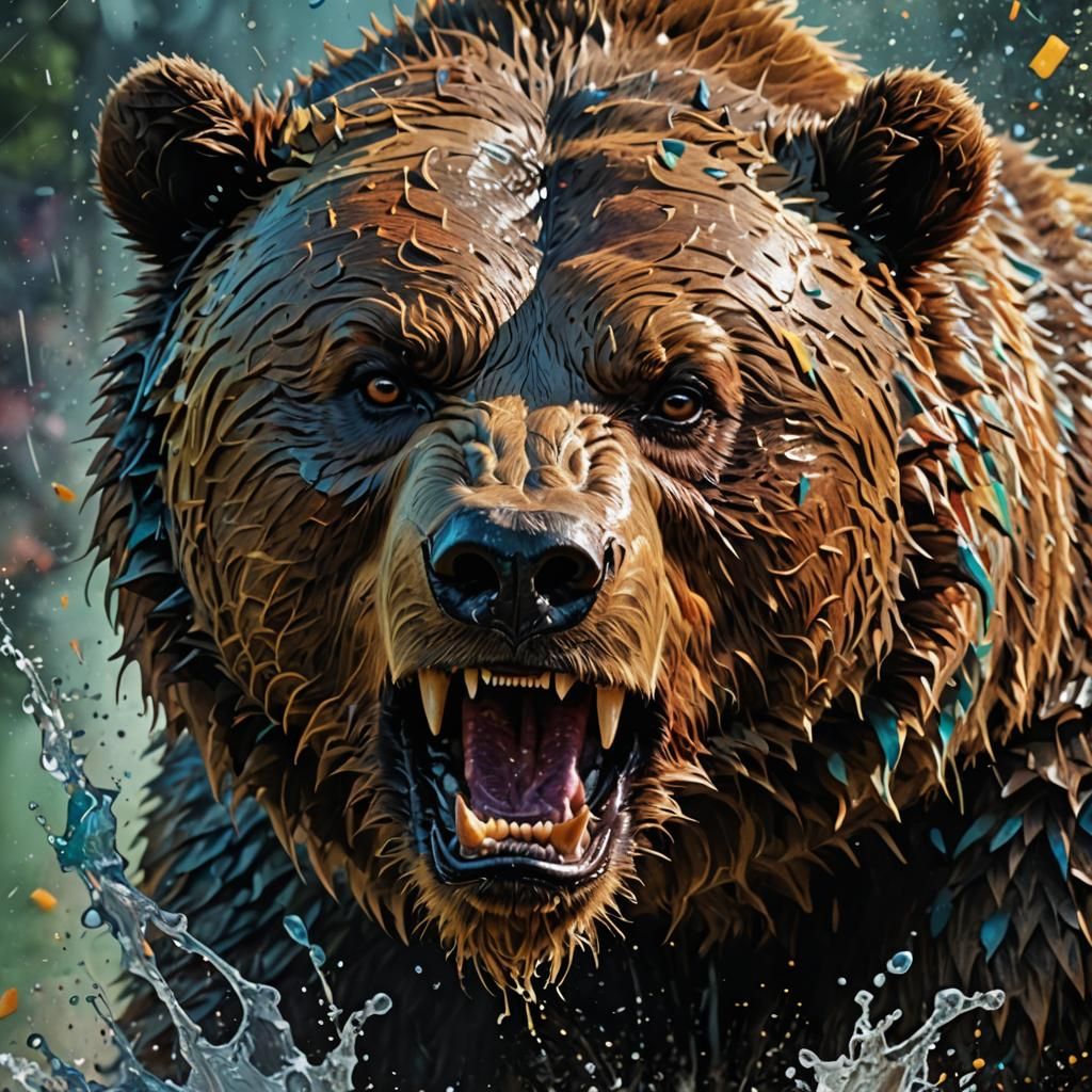 Angry bear - AI Generated Artwork - NightCafe Creator