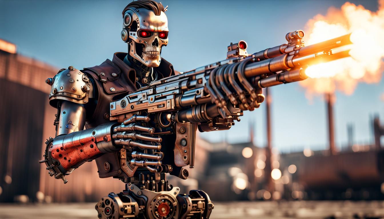 Steampunk T-800 - AI Generated Artwork - NightCafe Creator