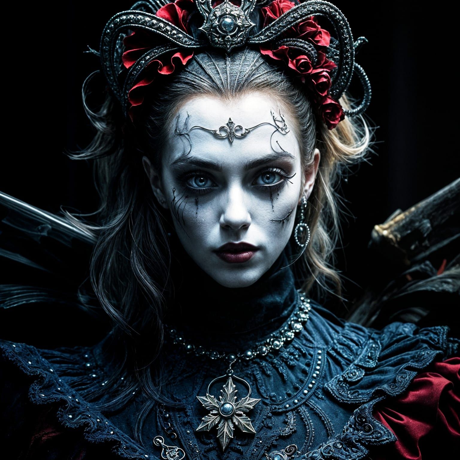 Ethereal Gothic Realism in Desaturated Hues - AI Art