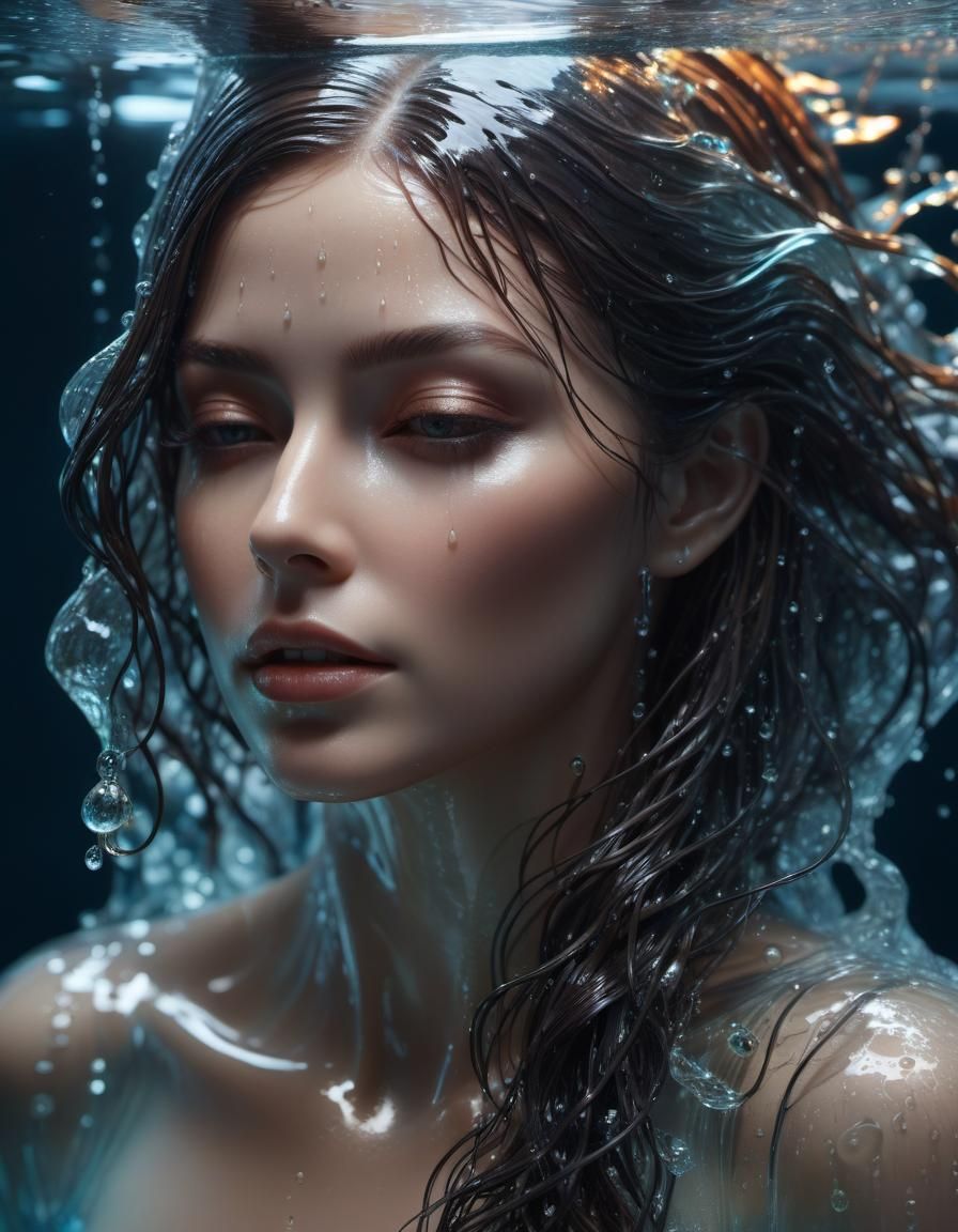 a woman made entirely out of glass, glass woman, woman made of glass ...