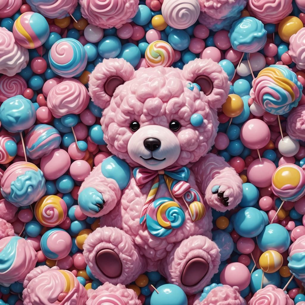 Cotton Candy Bear - AI Generated Artwork - NightCafe Creator