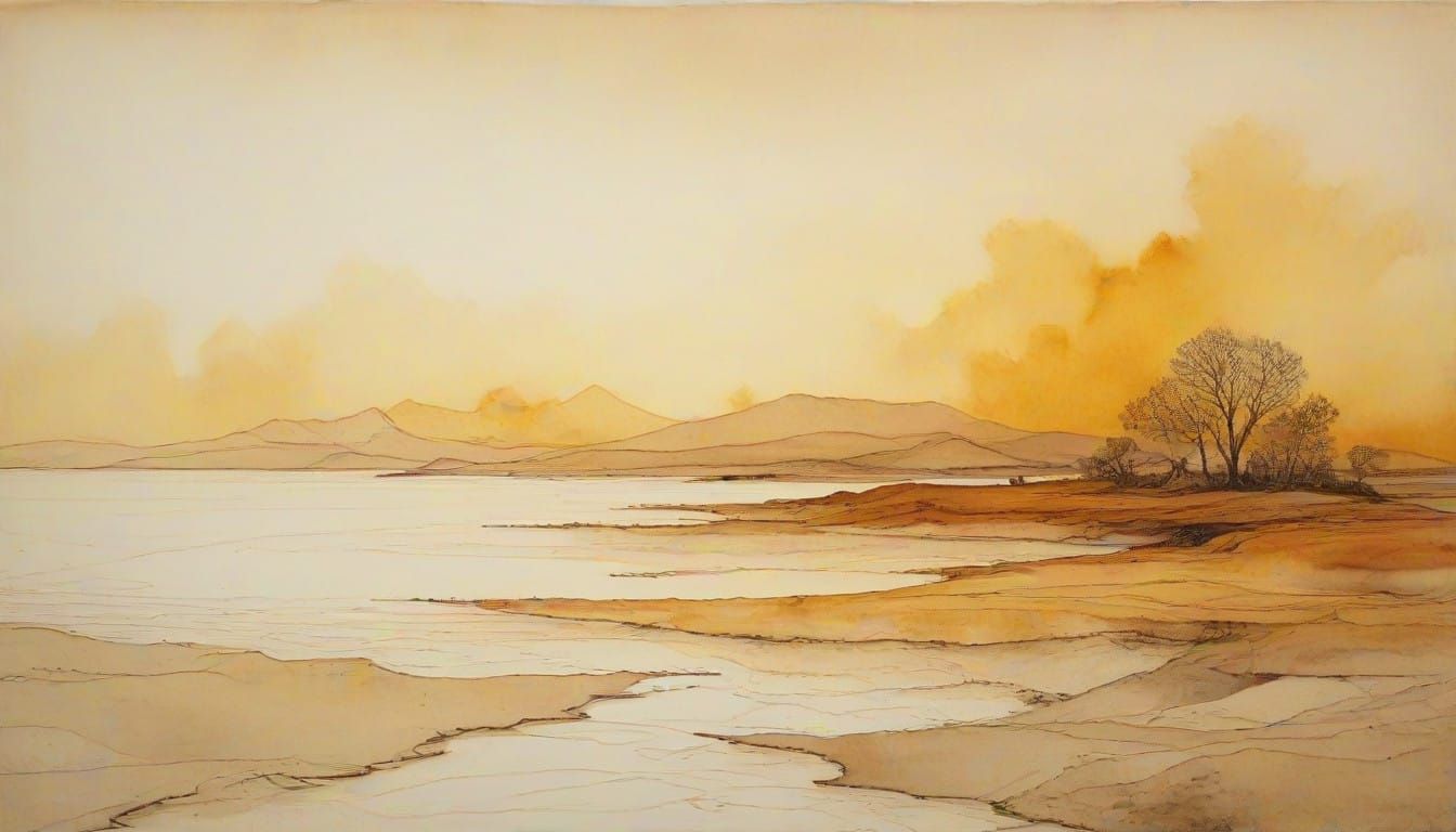 Ethereal Map Rendered in Watercolour Pencil Hues - AI Art