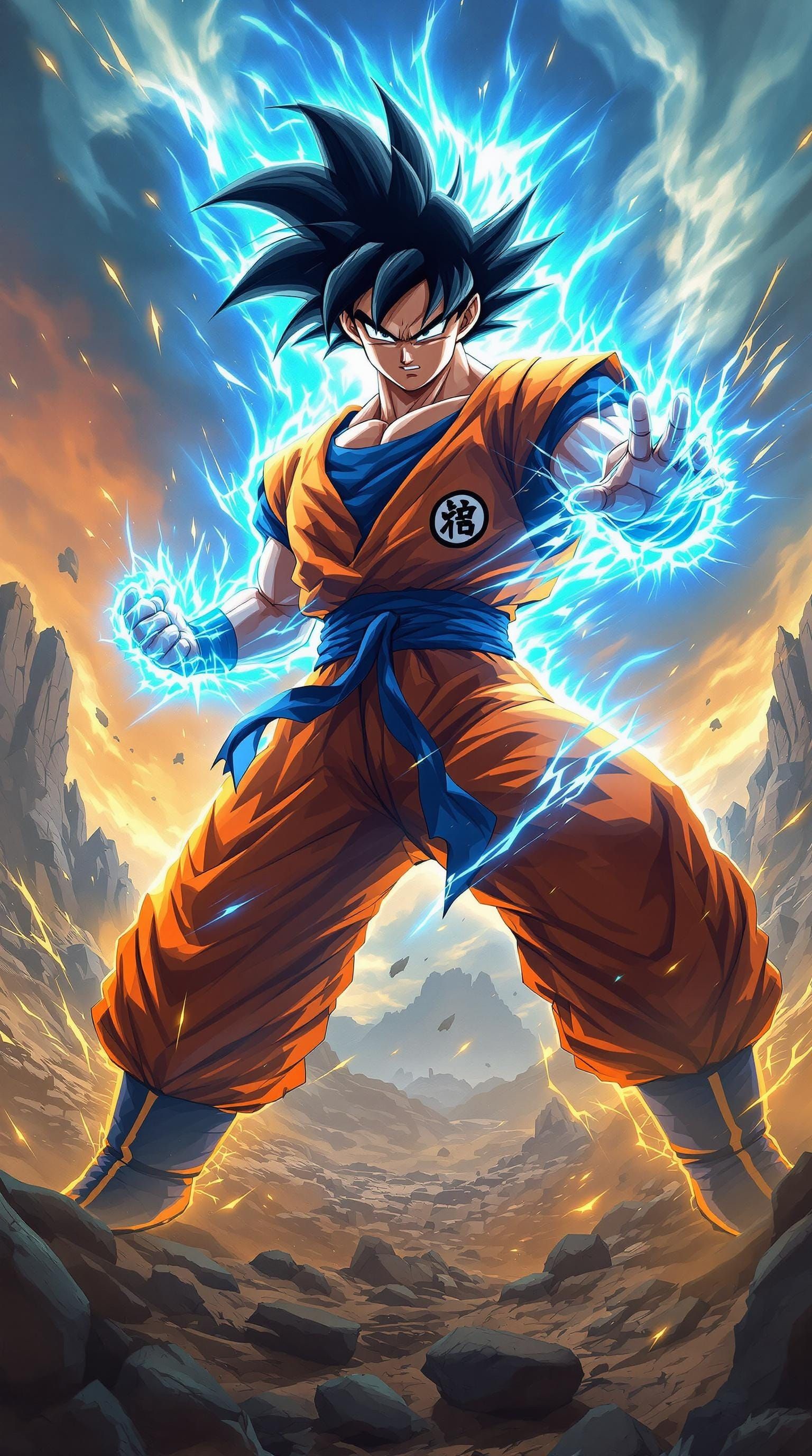 Epic Son Goku Portrait in Super Saiyan Transformat... - AI Art