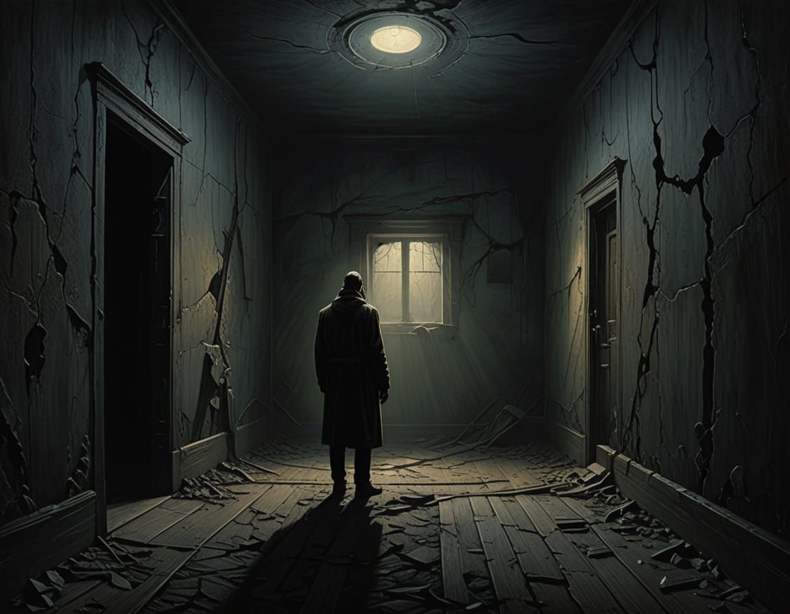 Desperation - Eerie Figure in Desolate Shadows